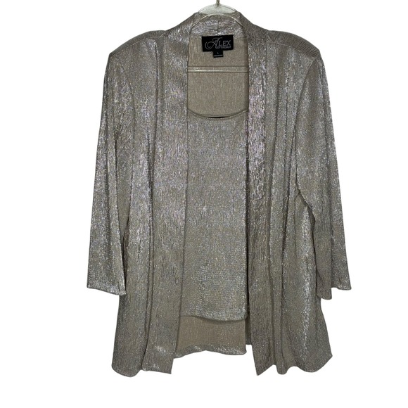 Alex Evenings | Jackets & Coats | Alex Evenings Womens Large Metallic ...